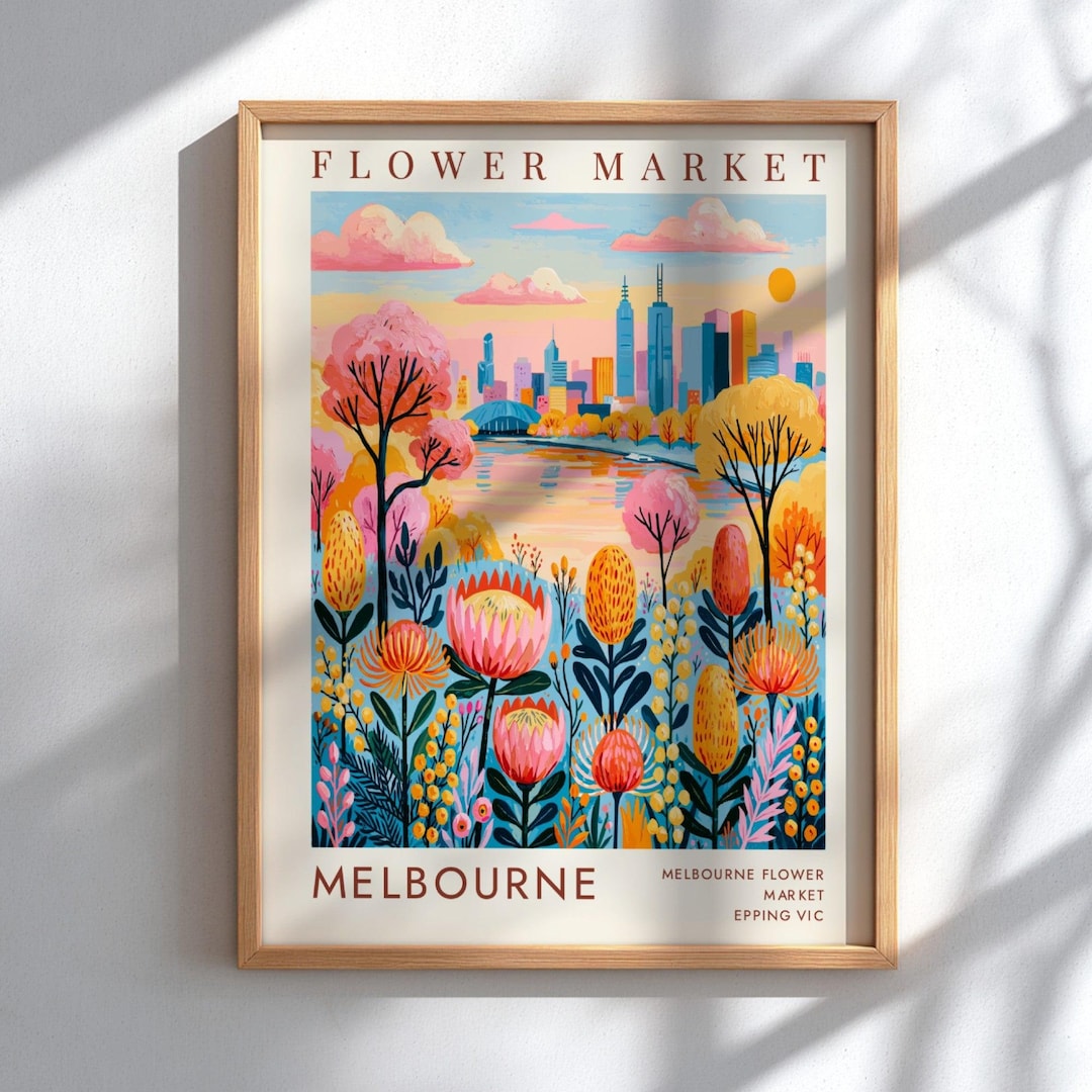 Melbourne Flower Market Poster | Botanical Wall Art | Unframed Print ...
