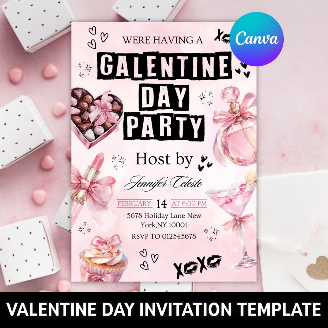 Editable Burn Book Galentine's Day Invitation, Girls Night Party ...