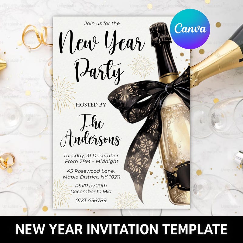 Champagne Toast Party Flyer - Etsy