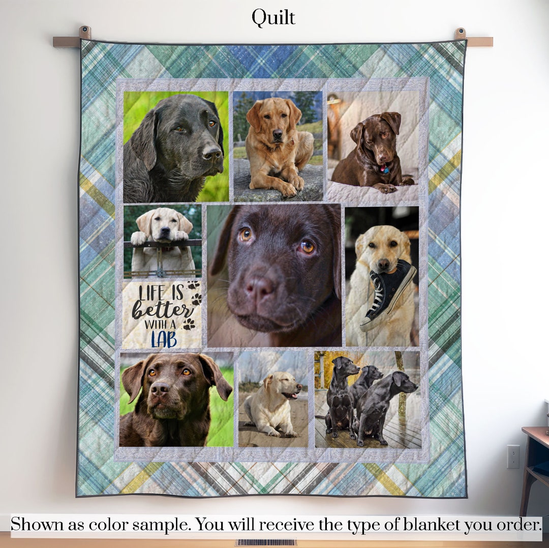 Personalized Labrador Retriever Photo Quilt Blanket or Wall Hanging ...