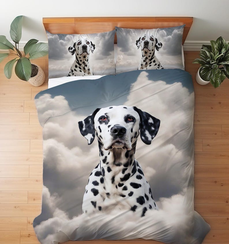 Dalmatian Bedding Set, Dalmatian Decor Bedspread, Gift for Dalmatian ...
