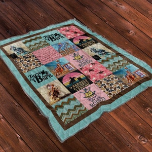 Barrel Racing Quilt Blanket, Barrel Racer Gift, Rodeo Gift, Cowgirl ...