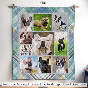 Personalized French Bulldog Photo Quilt Blanket or Wall Hanging With ...