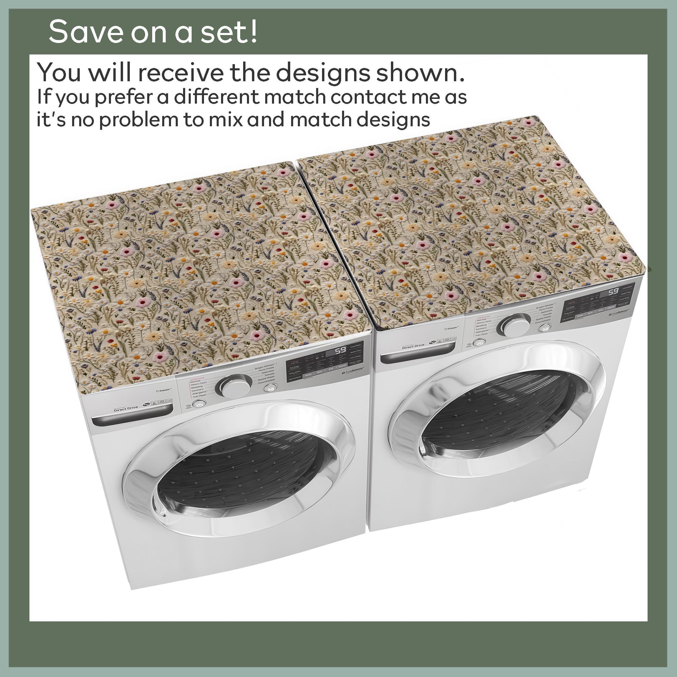 Boho Shabby Chic Floral Wildflower Washer Dryer Mat Non-slip Laundry ...