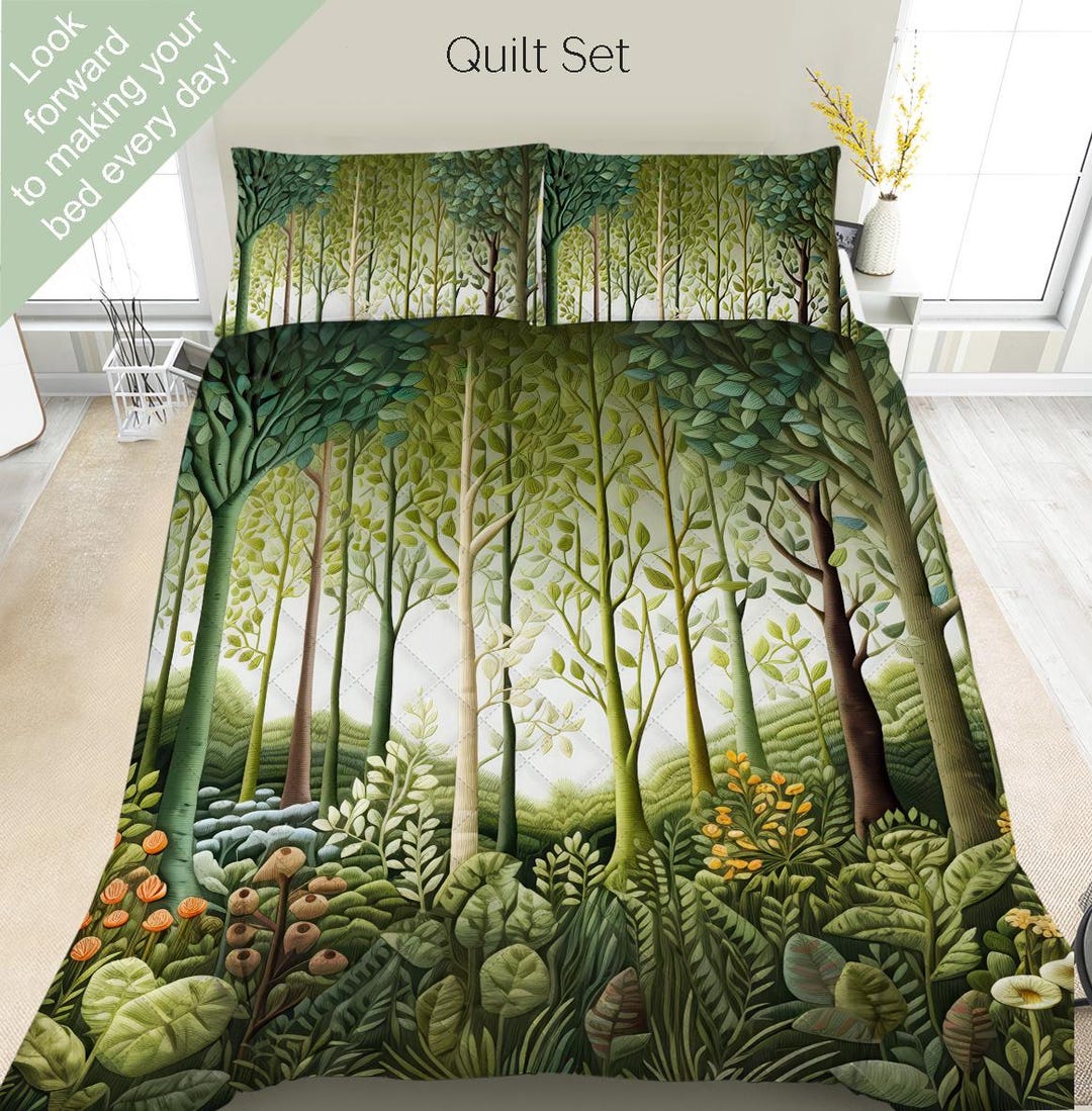 Enchanting Sunlit Forest Bedding Set, Duvet Set, Comforter Set or Quilt ...