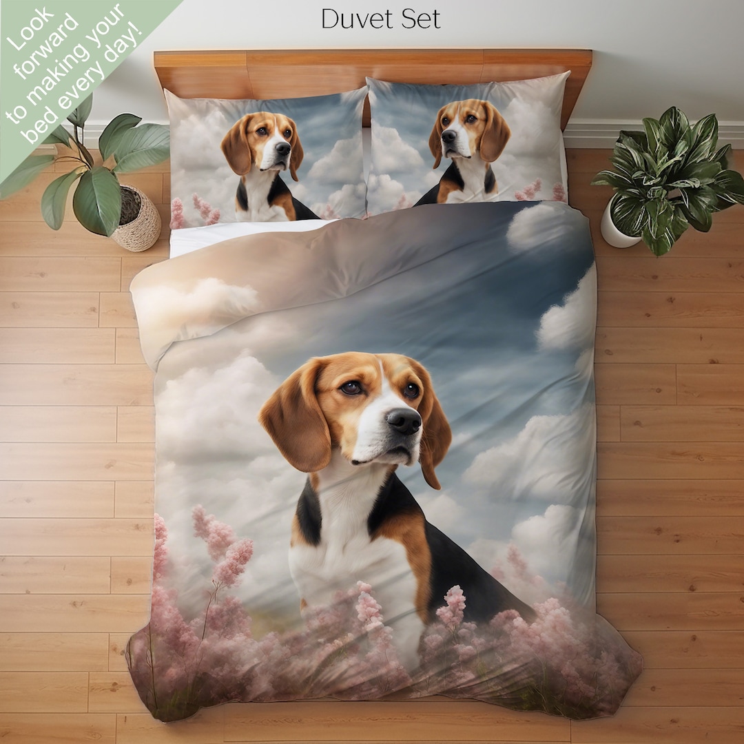 Beagle Bedding Set, Duvet Set, Comforter Set or Quilt Set, Beagle Decor ...