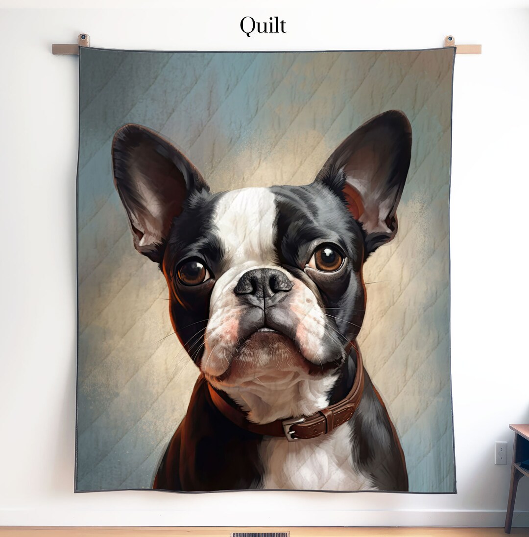 Boston Terrier Quilt, Blanket or Wall Hanging, Boston Terrier Art Decor ...