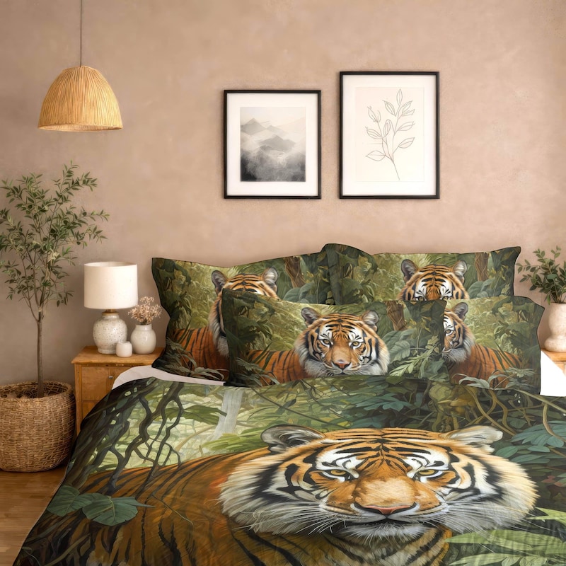 Tiger Comforter Sets - Etsy