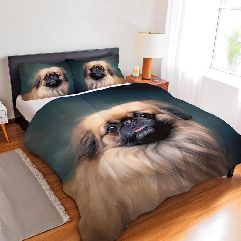 Pekingese Bedding Set, Pekingese Decor, Gift for Pekingese Lover Duvet ...