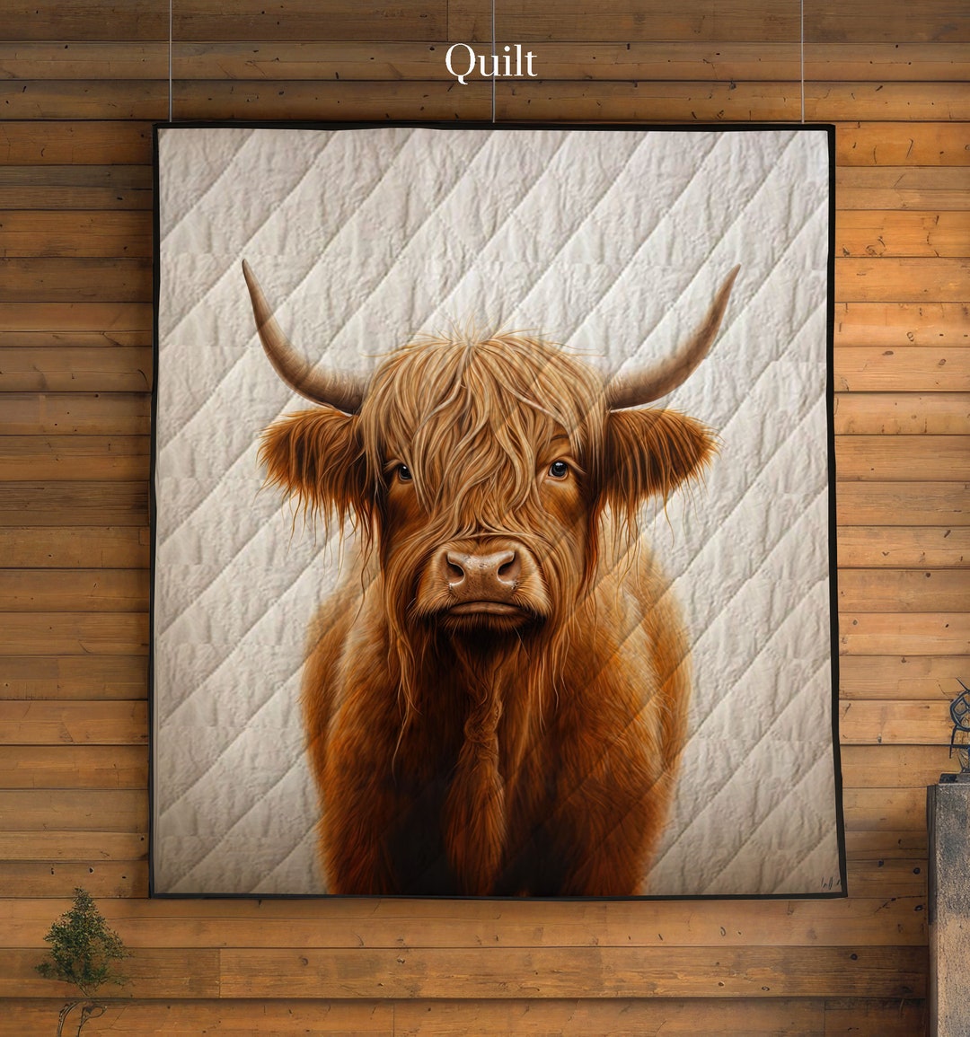 Highland Cow Blanket Quilt or Wall Art, Highland Cow Art, Highland Cow ...