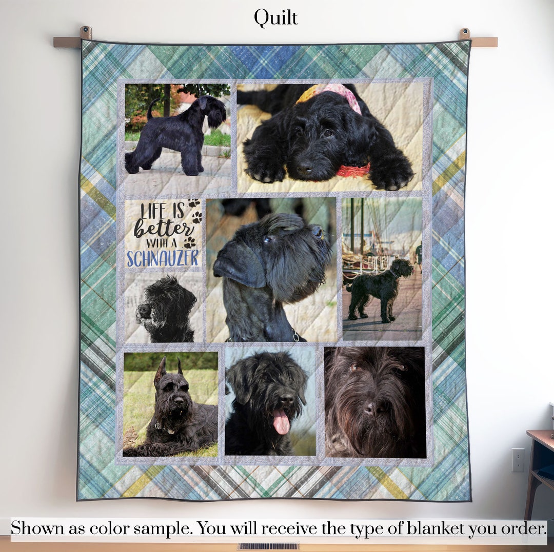 Personalized Giant Schnauzer Photo Quilt Blanket or Wall Hanging With ...