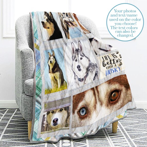 Personalized Siberian Husky Photo Quilt Blanket | Etsy
