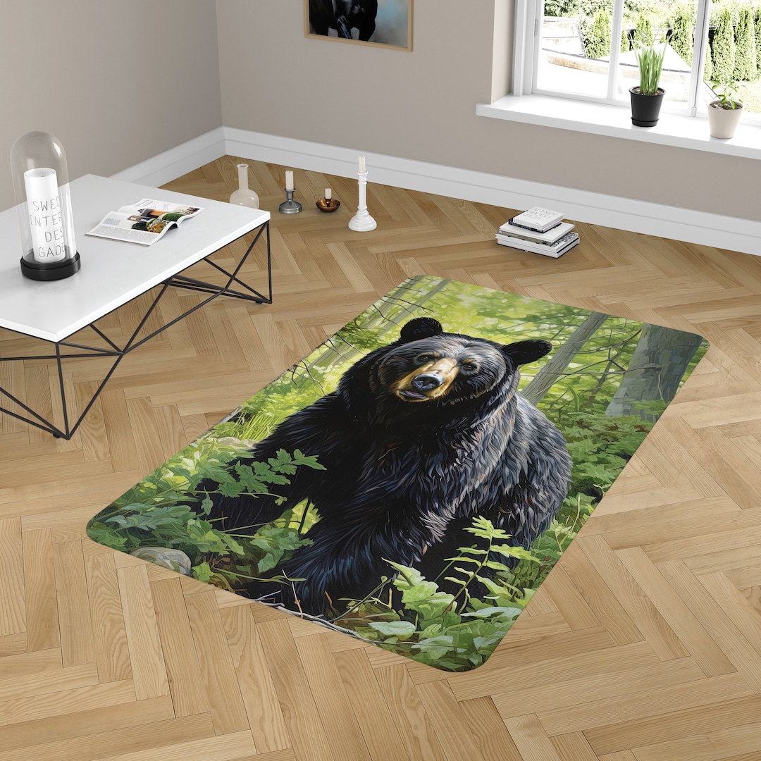 Bear Area Rug Original Bear Art Bear Decor Bear Rug Bear - Etsy