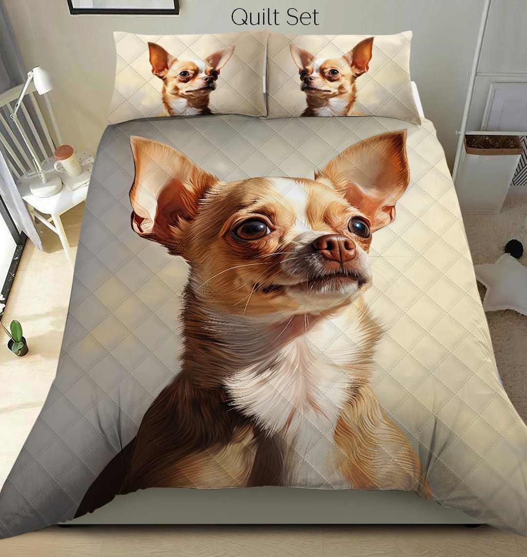 Chihuahua Bedding Set Chihuahua Quilt Set Comforter Set or - Etsy
