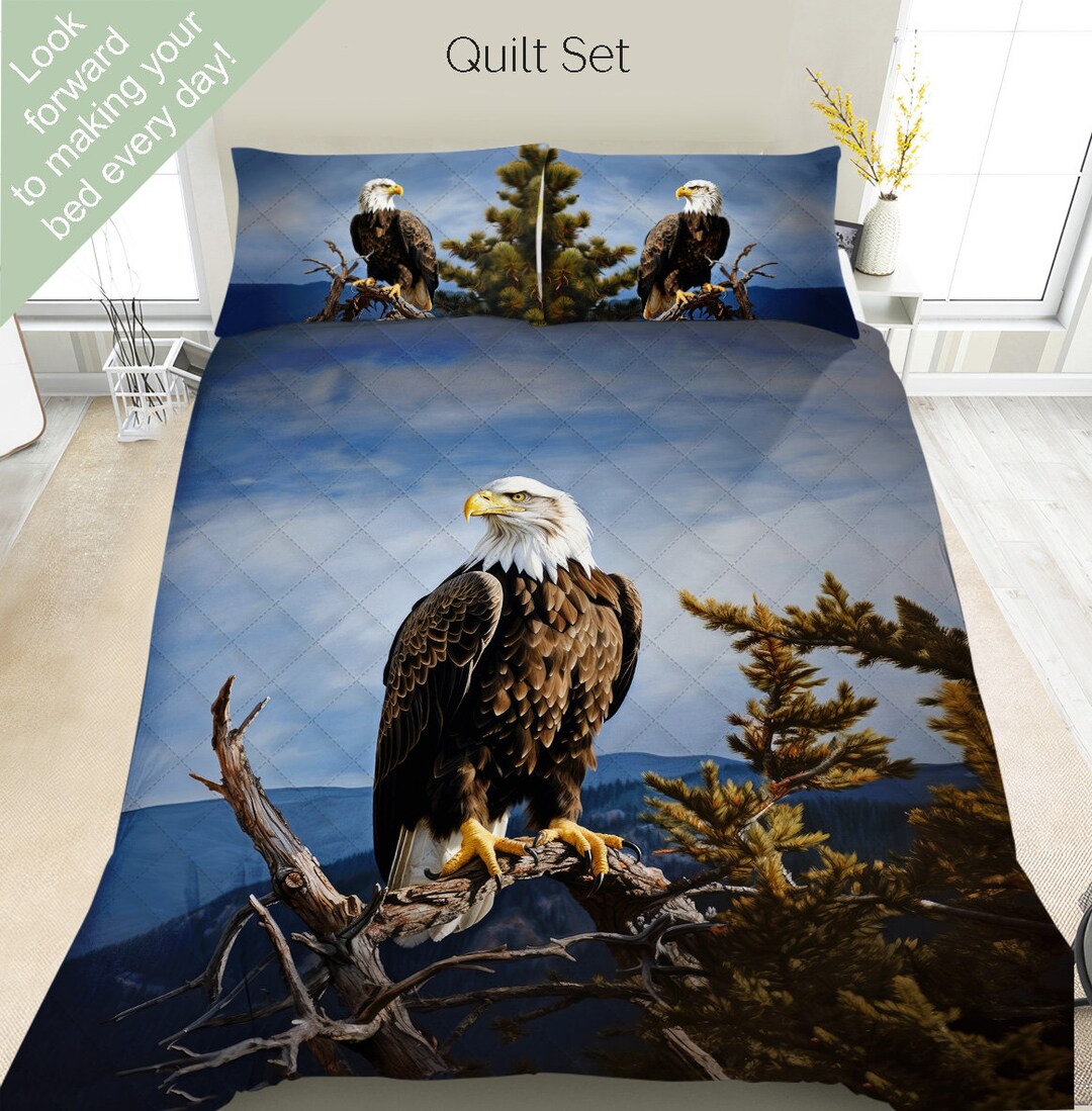 Bald Eagle Bedding Set, Duvet Set, Comforter Set or Quilt Set, Bald ...