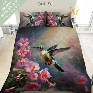 Hummingbird Bedding Set, Duvet Set, Comforter Set or Quilt Set, Gift ...