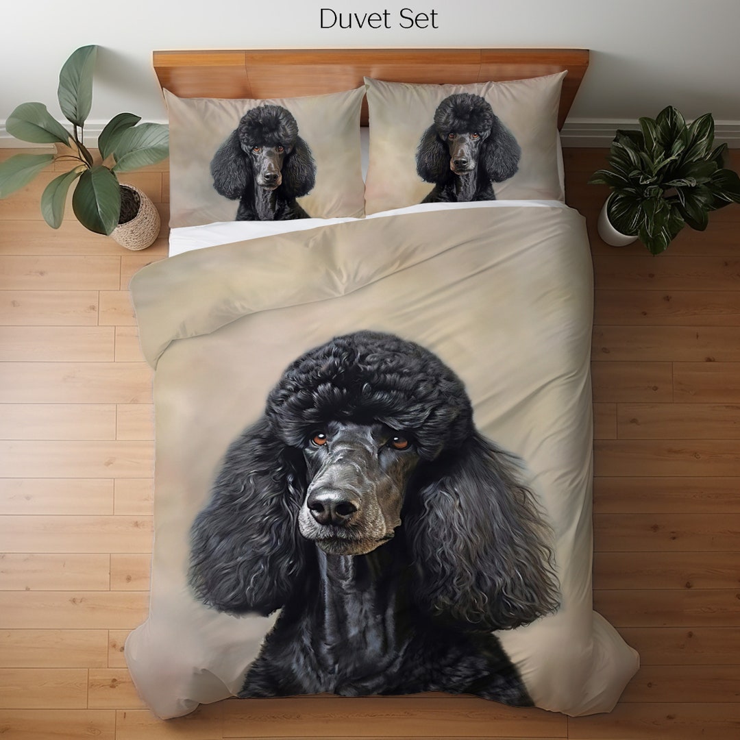 Standard Poodle Bedding Set Duvet Set Comforter Set or Quilt Set, Black ...