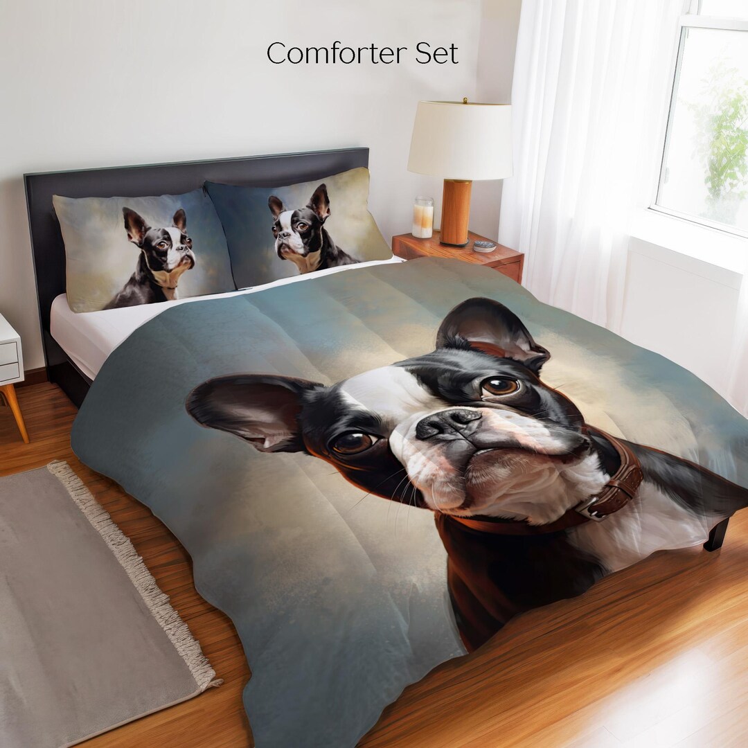 Boston Terrier Bedding Set, Duvet Set, Comforter Set or Quilt Set ...