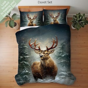 Deer Bedding Set Duvet Set Comforter Set or Quilt Set, Wildlife Decor ...