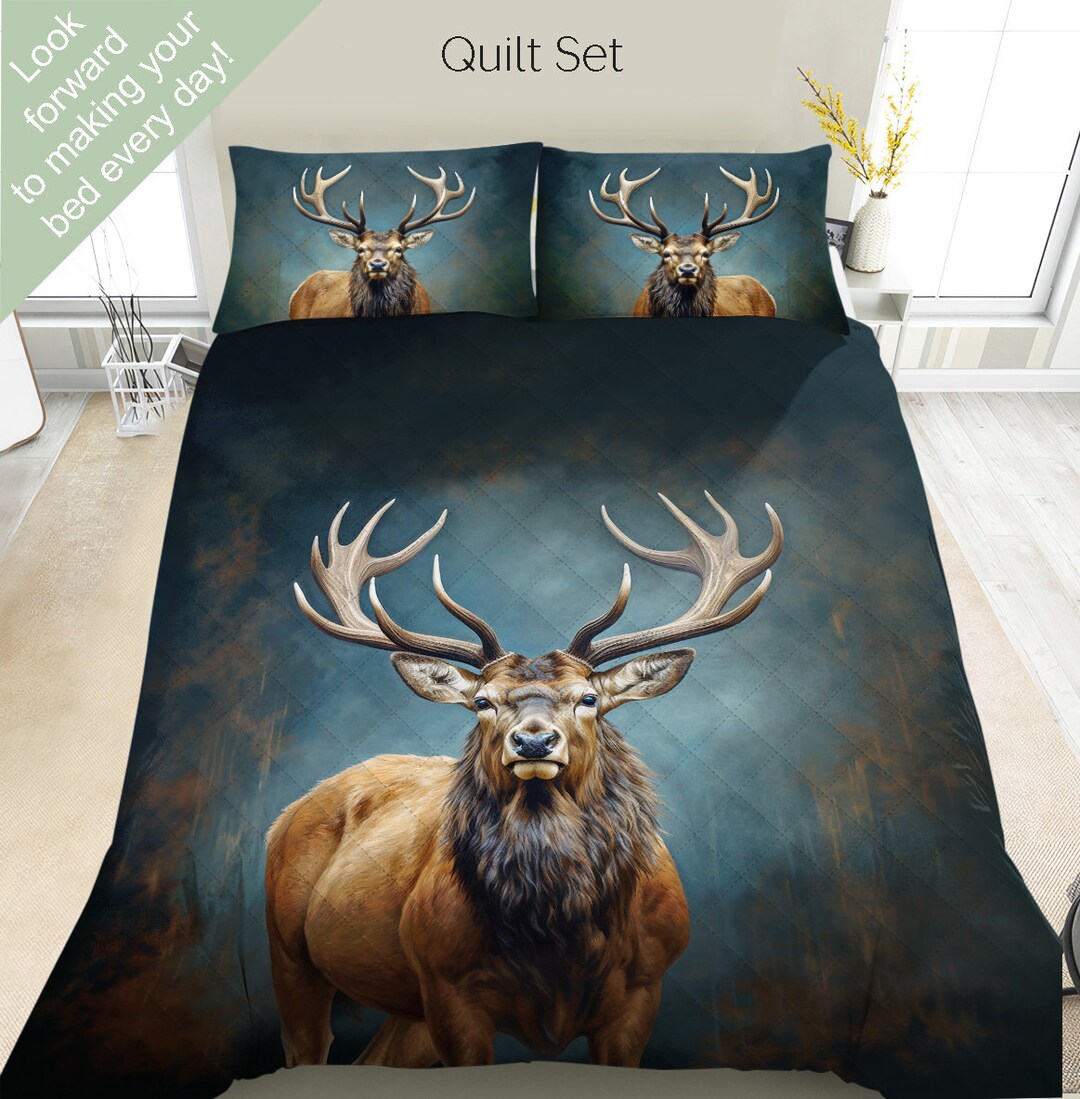 Elk Bedding Set Duvet Set Comforter Set or Quilt Set, Wildlife Decor ...