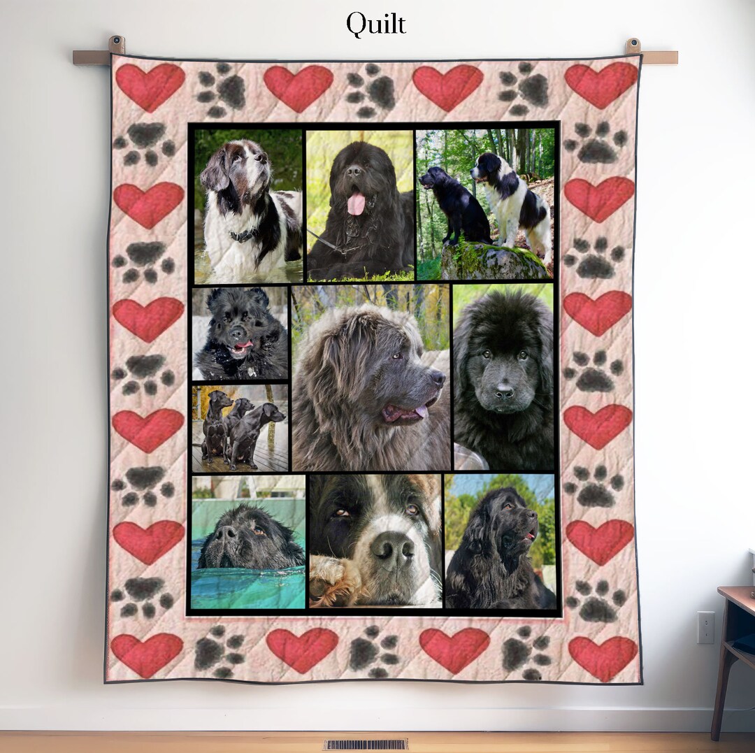 Personalized Custom Dog Pet PHOTO Quilt Blanket, Dog Pet Lovers Gift ...