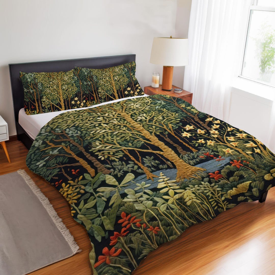 Enchanting Forest Bedding Set, Beautiful Embroidered Effect NOT ...