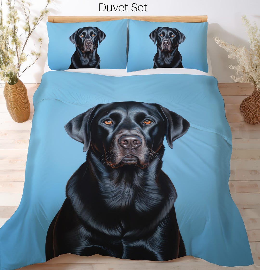 Black Labrador Retriever Bedding Set, Duvet Set, Comforter Set or Quilt ...