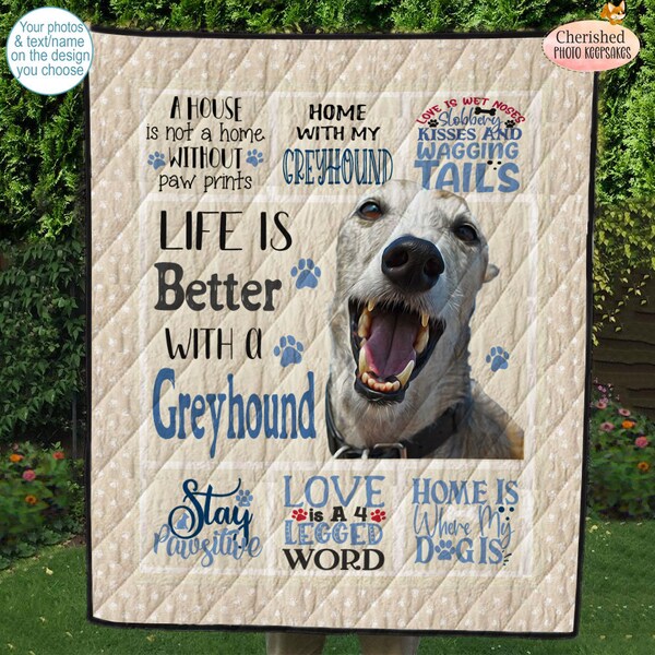 Greyhound Quilt - Etsy