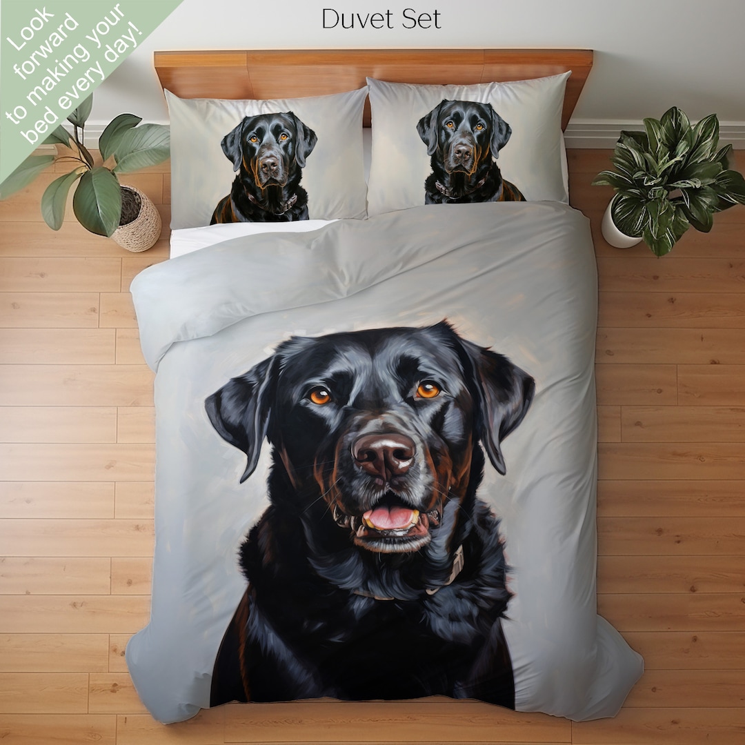 Black Labrador Retriever Bedding Set, Duvet Set, Comforter Set or Quilt ...