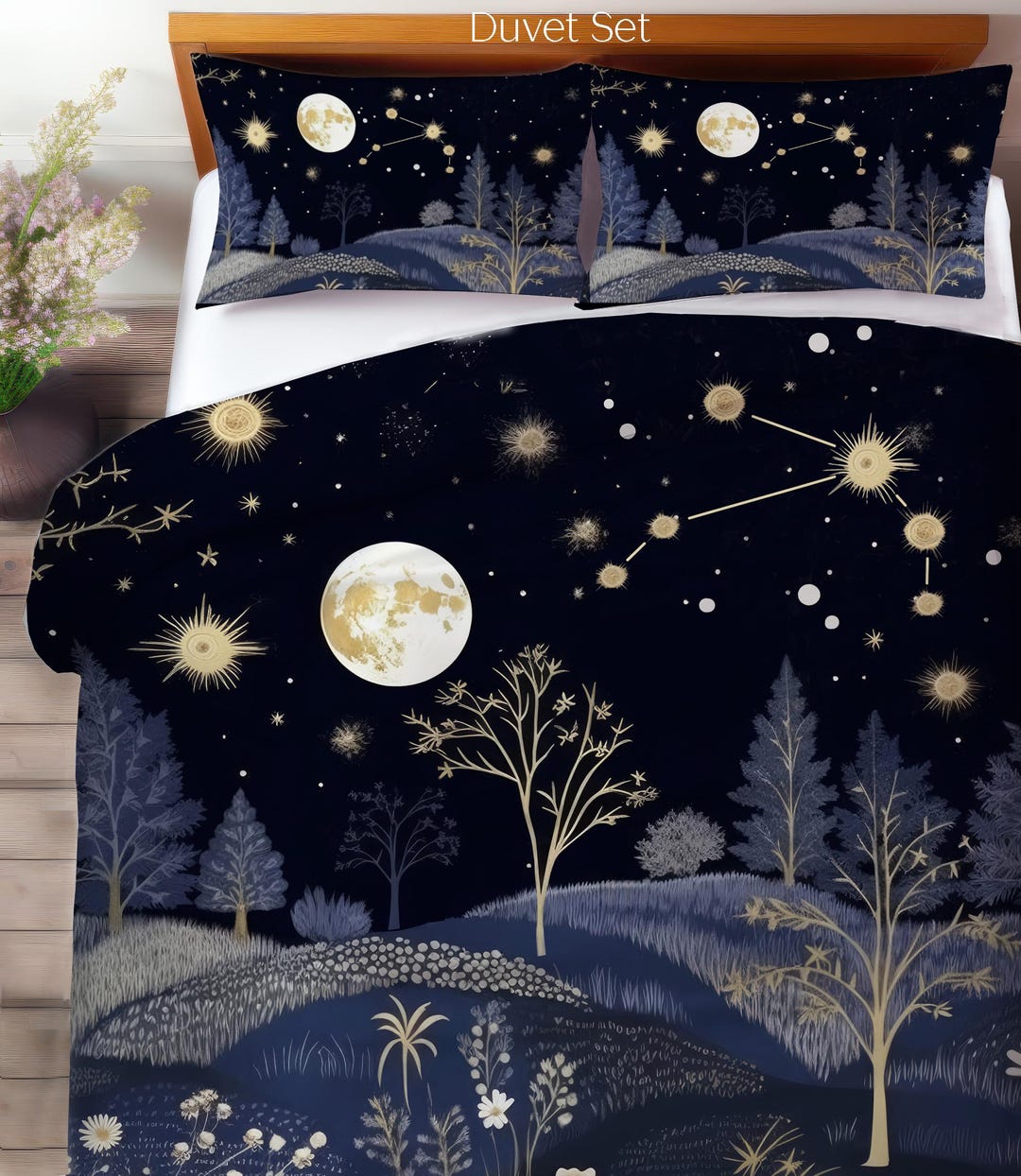 Aries Zodiac Sign Forest Meadow Bedding Set, Duvet Set, Comforter Set ...