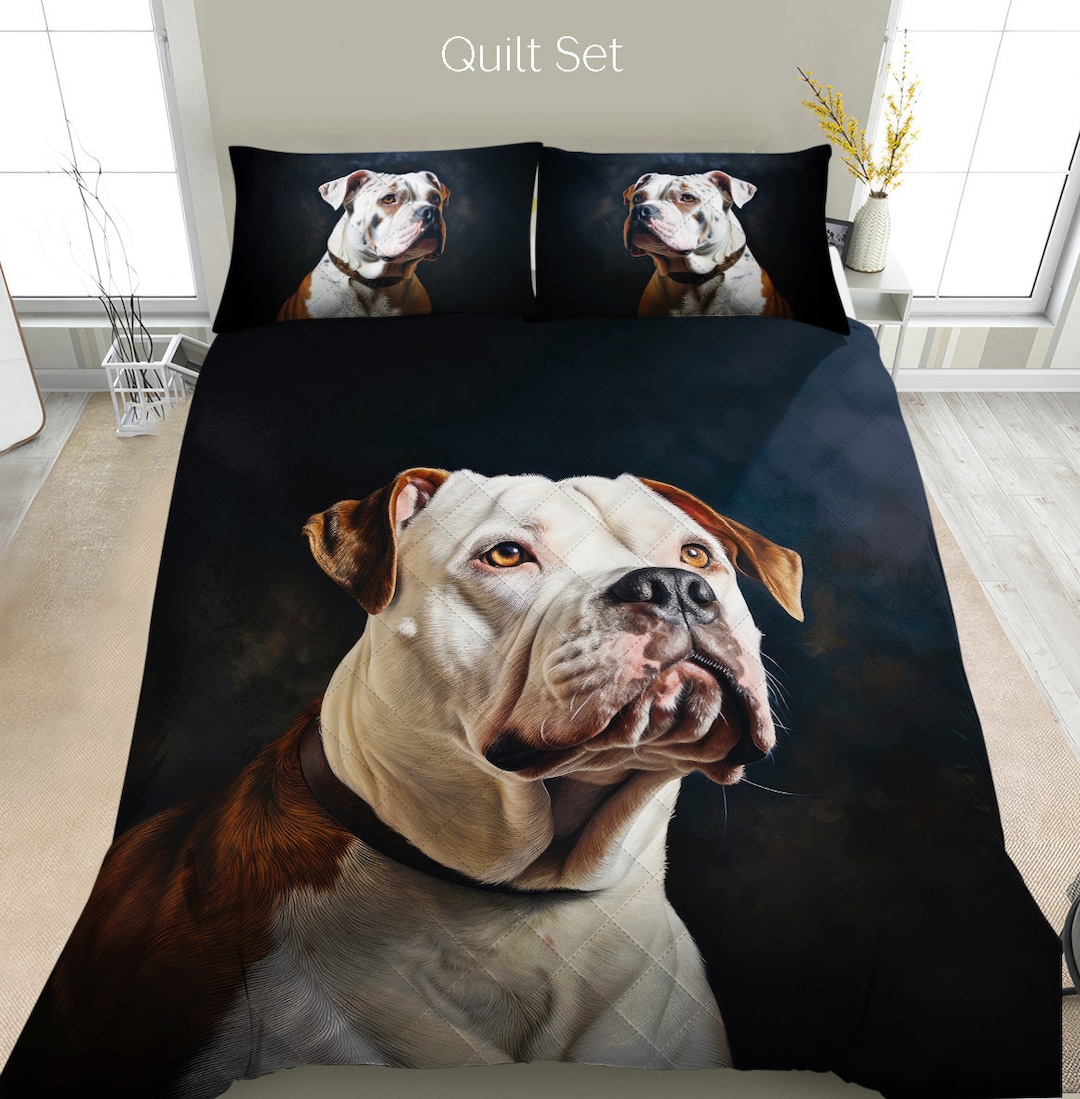 American Bulldog Bedding Set Available as a Quilt Set Comforter Set or ...
