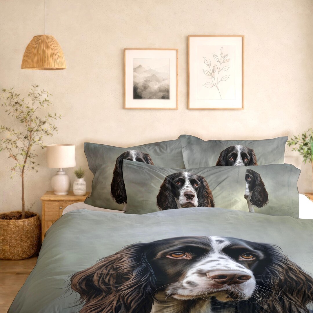 English Springer Spaniel Bedding Set, Springer Spaniel Decor, Gift for ...