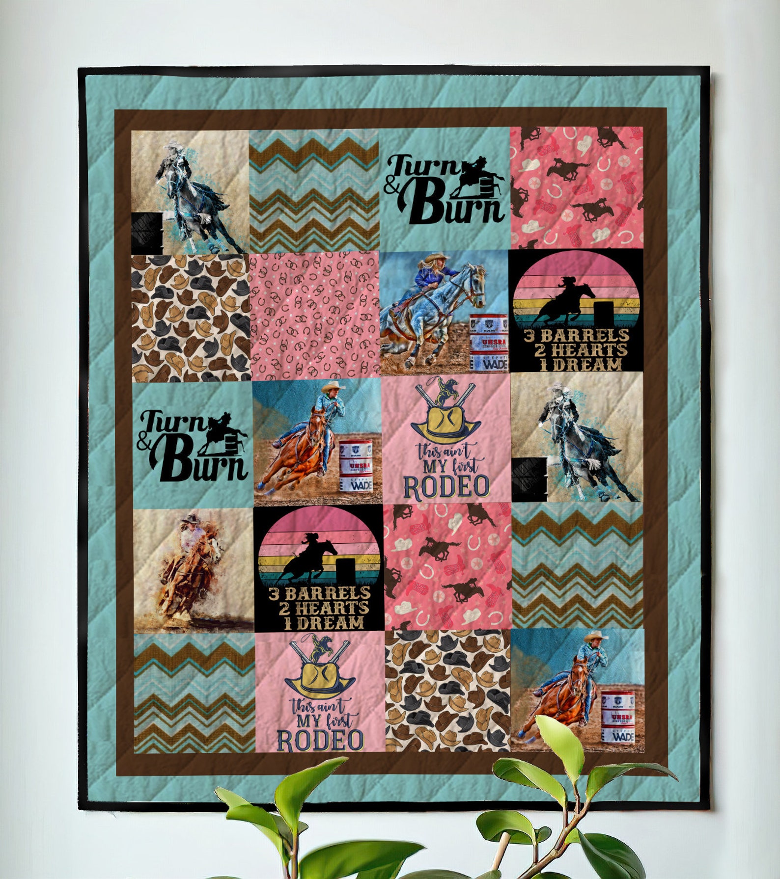 Barrel Racing Quilt Blanket, Barrel Racer Gift, Rodeo Gift, Cowgirl ...