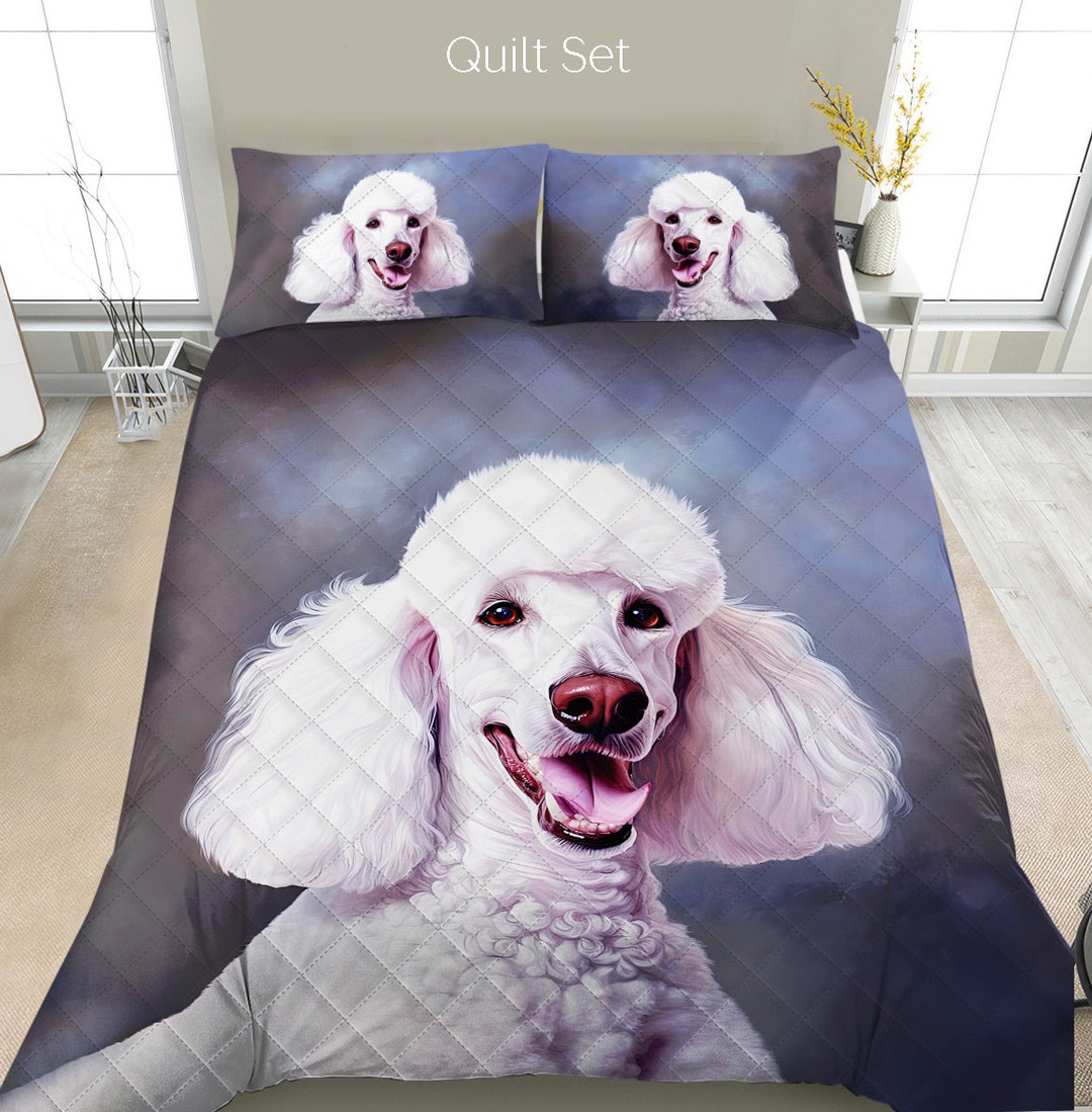 Standard Poodle Bedding Set Duvet Set Comforter Set or Quilt Set, White ...