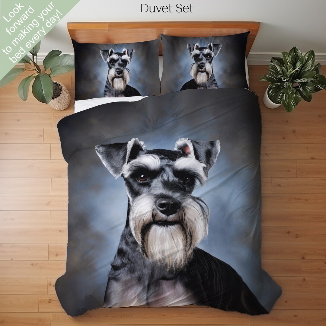 Schnauzer Bedding Set, Duvet Set, Comforter Set or Quilt Set, Schnauzer ...