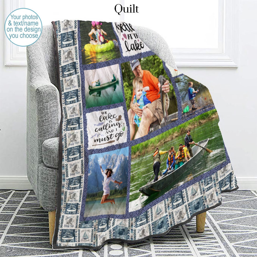 Custom Lake House Photo Quilt, Blanket or Wall Hanging, Lake House ...