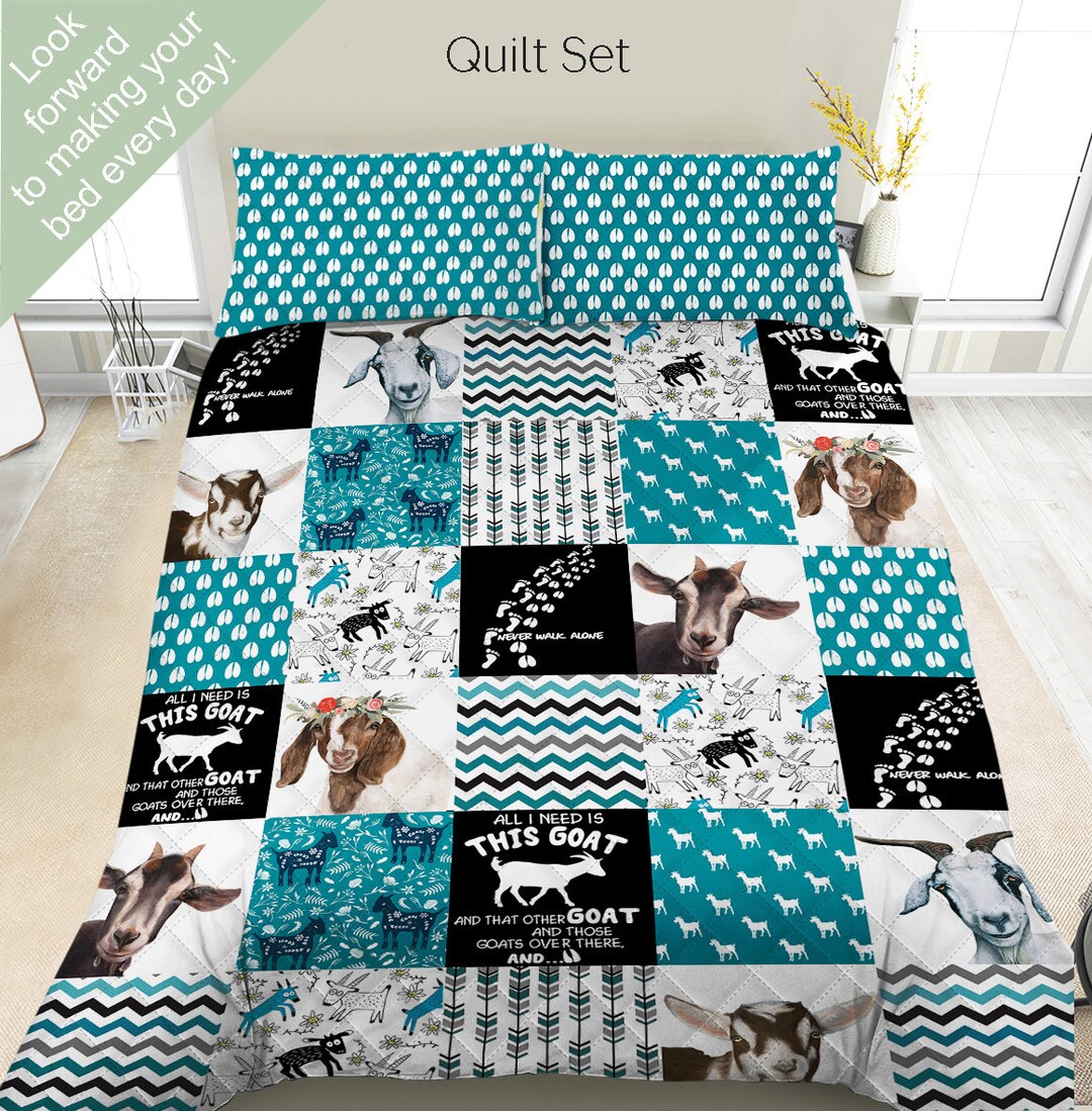 Goat Bedding Set, Duvet Set, Comforter Set or Quilt Set, Vintage Style ...