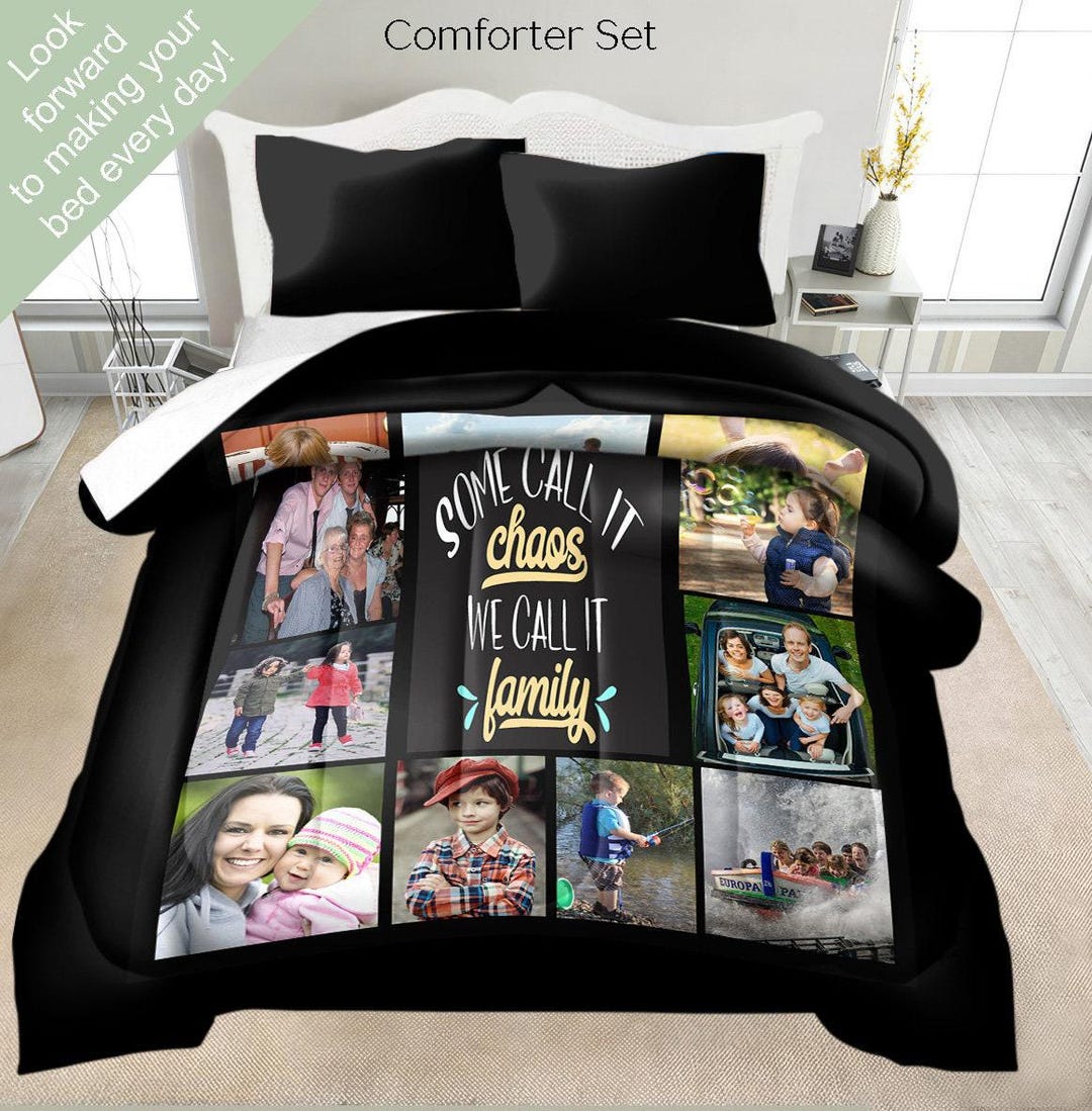 Custom Photo Bedding Set, Personalized With Your Photos & Text! Color ...