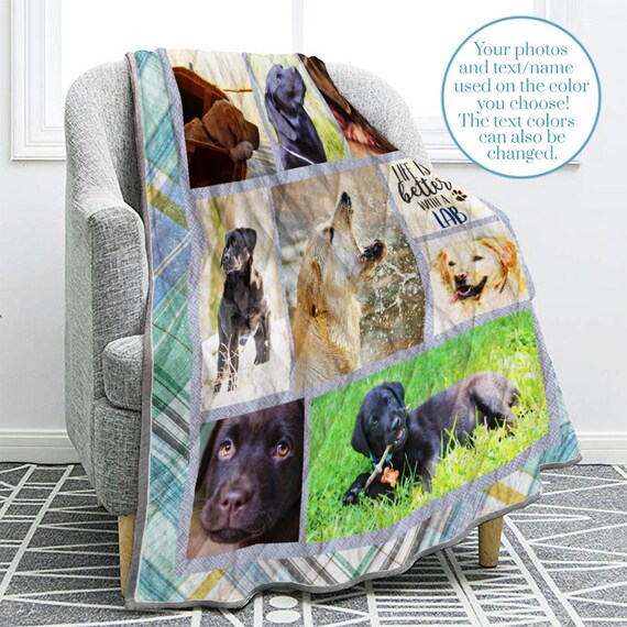 Personalized Labrador Retriever Photo Quilt Blanket | Etsy