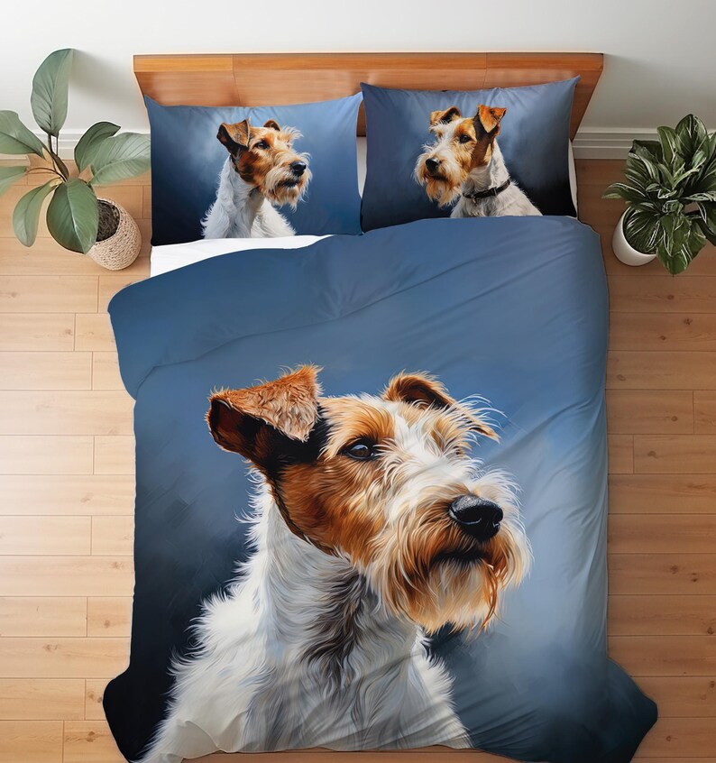 Wire Fox Terrier Bedding Set, Wire Fox Terrier Decor, Gift for Wire Fox ...