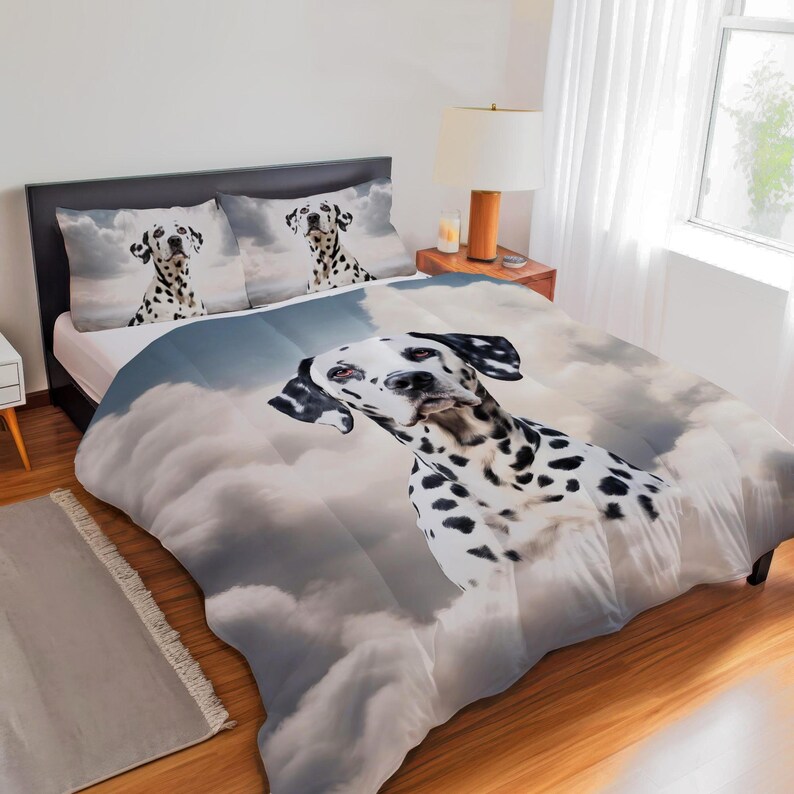 Dalmatian Bedding Set, Dalmatian Decor Bedspread, Gift for Dalmatian ...