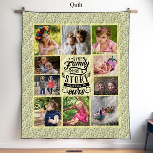 Personalized Photo Memory Quilt, Blanket or Wall Hanging, Custom Photo ...