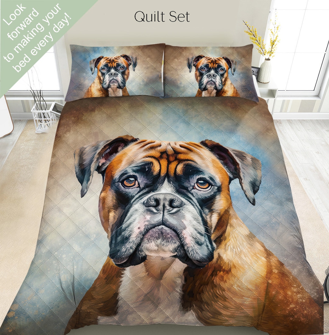 Boxer Dog Bedding Set, Duvet Set, Comforter Set or Quilt Set, Boxer ...
