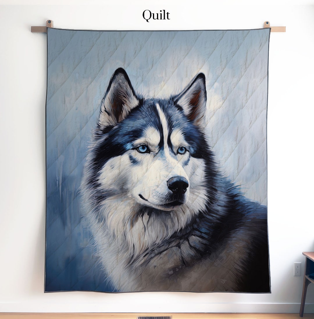 Siberian Husky Quilt, Blanket or Wall Art, Siberian Husky Decor, Gift ...