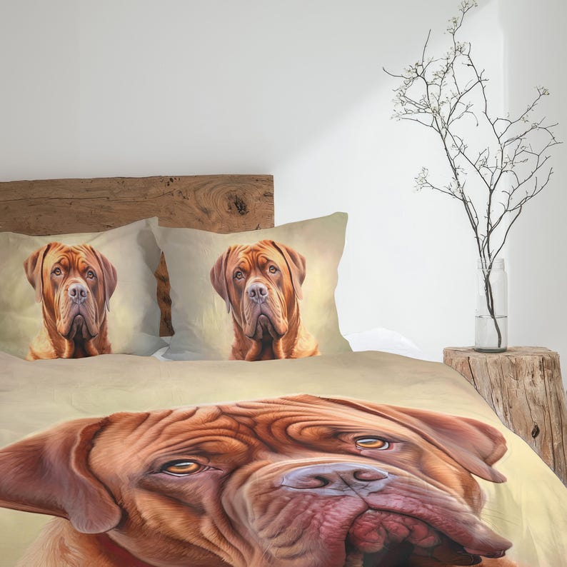 Dogue De Bordeaux Bedding Set, French Mastiff Decor, Gift for Dogue De ...