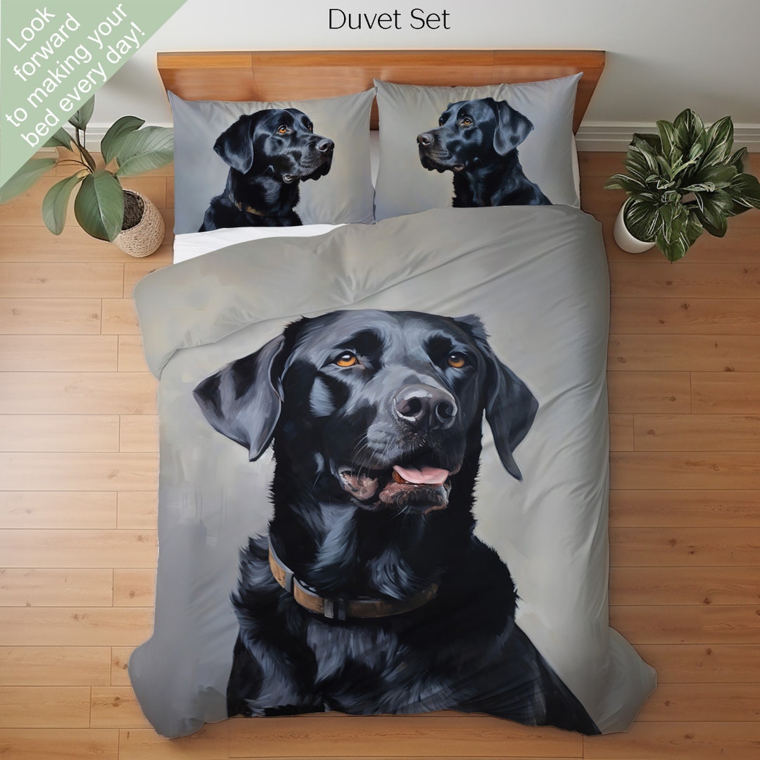 Black Labrador Retriever Bedding Set, Duvet Set, Comforter Set or Quilt ...