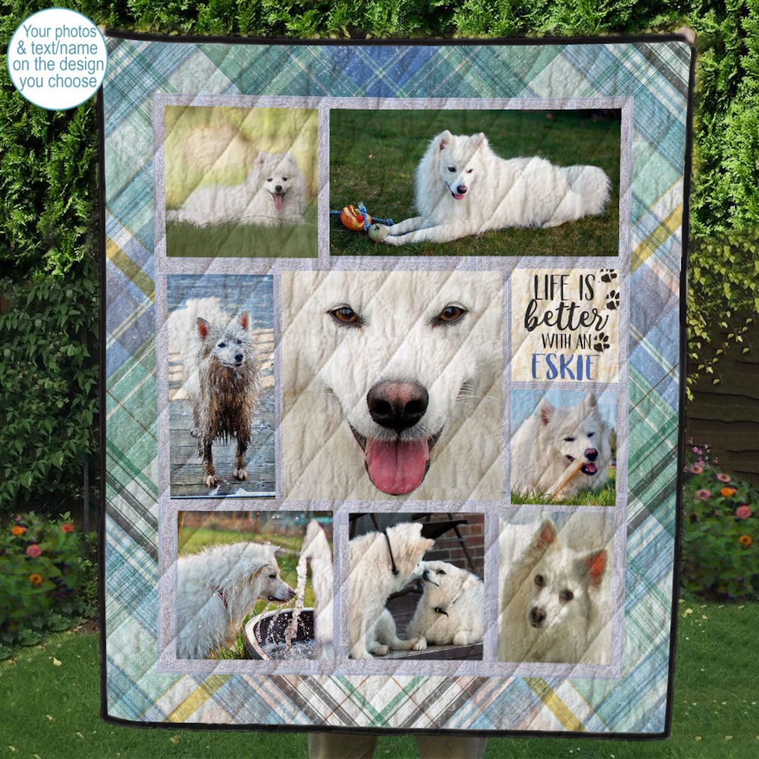 Personalized American Eskimo Photo Quilt Blanket With YOUR - Etsy