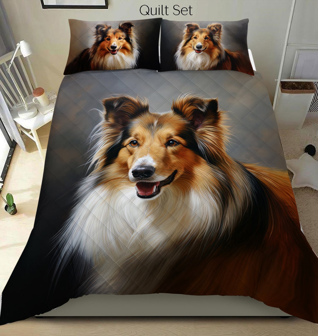 Shetland Sheepdog Bedding Set Sheltie Quilt Set Comforter - Etsy