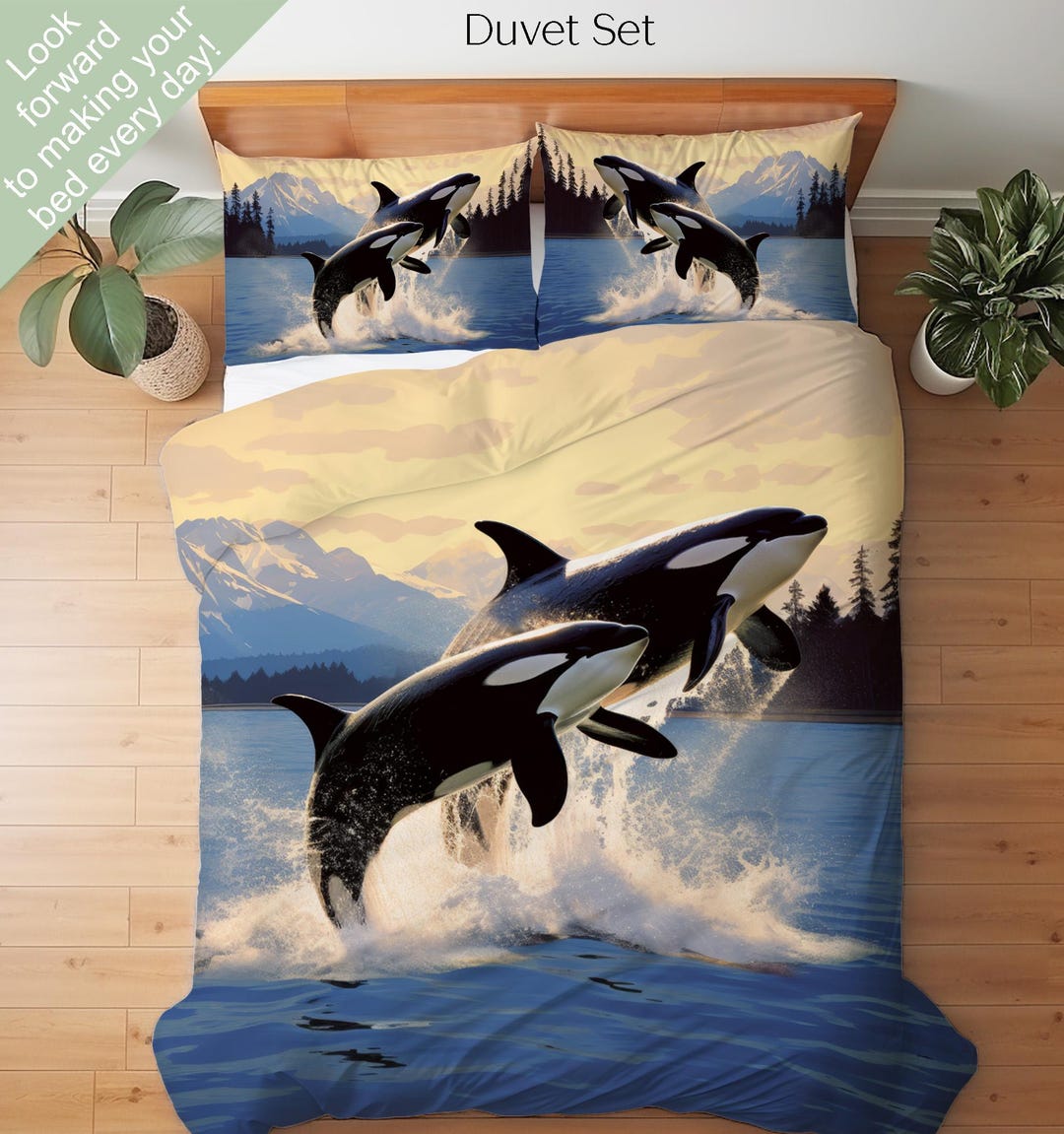 Orca Killer Whale Bedding Set, Duvet Set, Comforter Set or Quilt Set ...