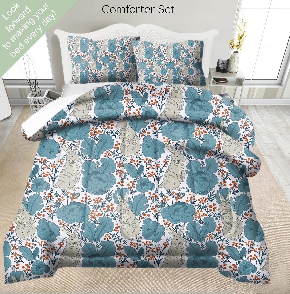 Teal and Gray Comforter Set Etsy Canada